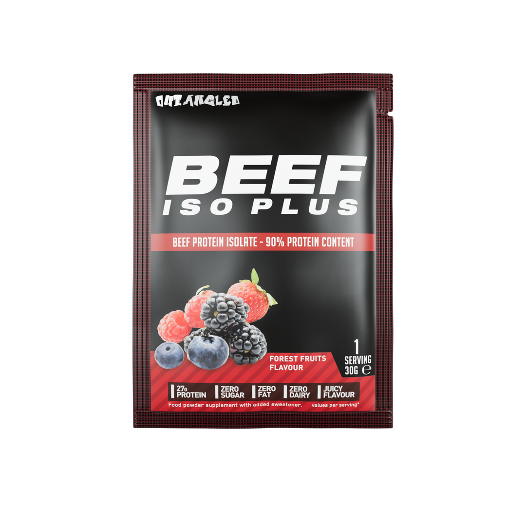 Beef Iso Plus Samples | Out Angled – 123nutrition